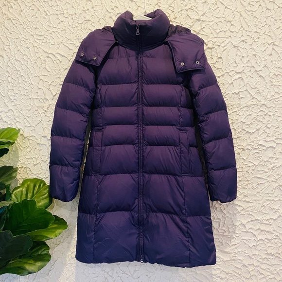 Uniqlo | Jackets & Coats | Uniqlo Dark Purple Long 0 Down Puffer Jacket ...